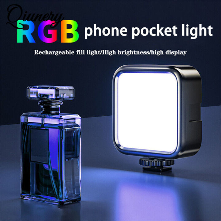 Qiunery Portable RGB Video Lights With 3 Cold Shoe 3000-6000K 360° Full ...