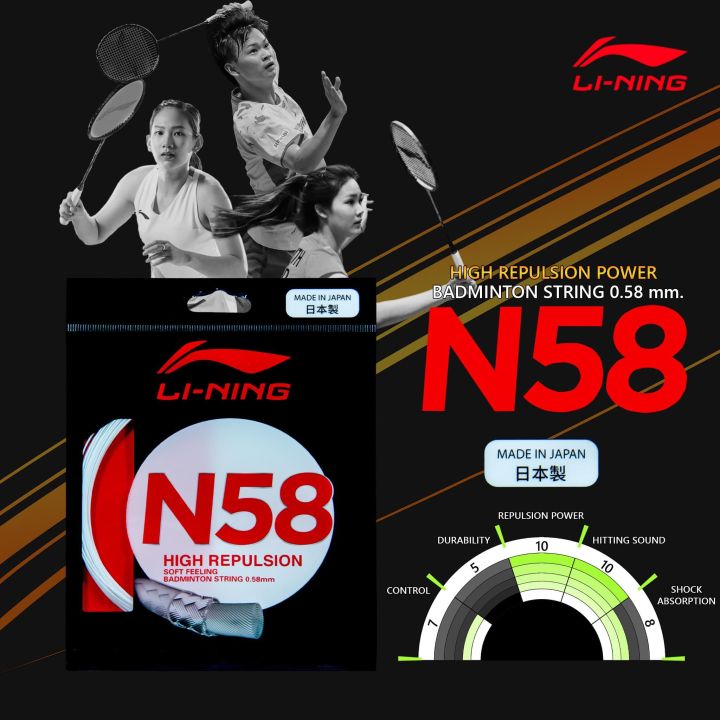 Li-Ning N58 Professional Badminton Racquet String (High Repulsion ...