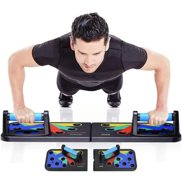 12 in 1 Folding Push-up Bracket Board Portable Fitness Workout Gym ...