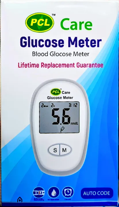 PCL Care Glucose Meter Blood Glucose Monitor (Free 10 pc Strips & 10 pc ...