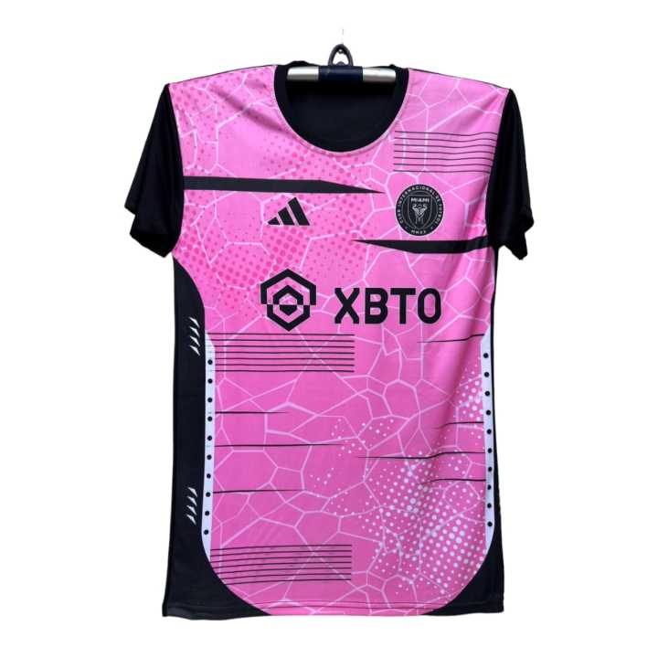 Half Sleeve Inter Miami Away 2023 - 2024 Season Messi Font Black Jersey ...