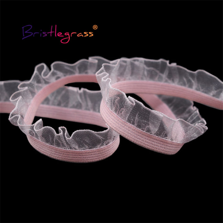 BRISTLEGRASS 2 5 10 Yard 5/8 15mm Organza Frilly Lace Trim Elastic ...
