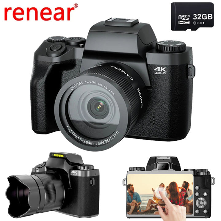 Digital Camera 4K Youtube Vlog Camcorder 64MP Auto Focus SLR Video ...