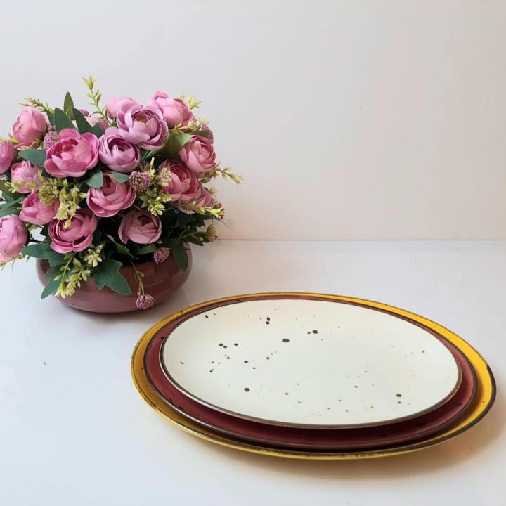 Sigma Oval Platters 3 Piece Rice Dish 3 Piece Serving Dish | Daraz.com.bd