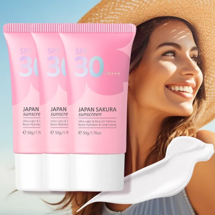SPF50 Summer Japanese Sakura Sunscreen Facial Sun Block Isolation ...