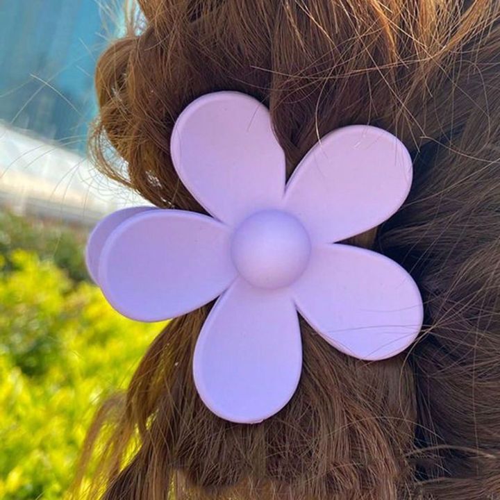 ncmama Korea Flower Shape Hair Claw Clips Women Sweet Girls Solid Crab ...