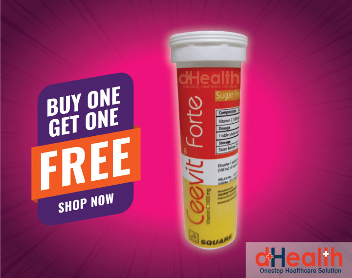 Ceevit Forte Effervescent Tablet, 1 Tube (Vitamin-C 1000mg), Buy 1 Get ...