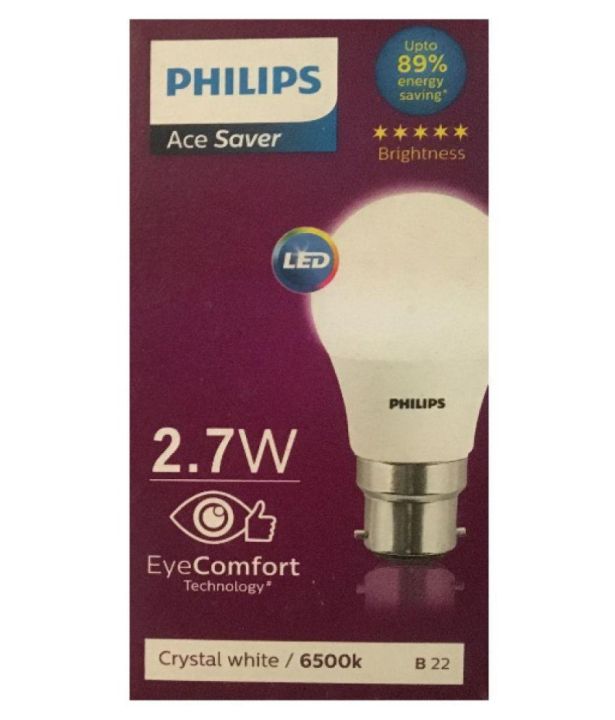 Philips AceSaver 2.7W 230lm B22(Pin Type) 6500K A50, Cool Day Light ...