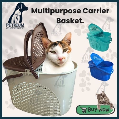 Petrium Pet Carrier Basket for Cat, Dog, Rabbit – Multipurpose Plastic ...