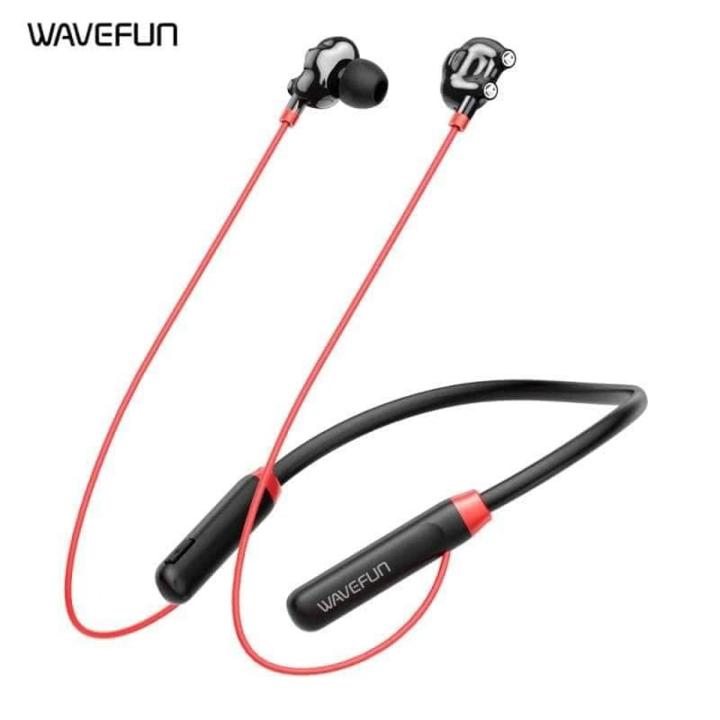 Wavefun flex u ডুয়াল ডায়নামিক স্পিকার ওয়্যারলেস নেকব্যান্ড ইয়ারফোন ...