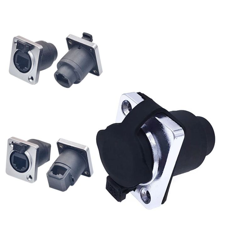 Network Interface Socket Waterproof RJ45 Network Connector with Rubber ...