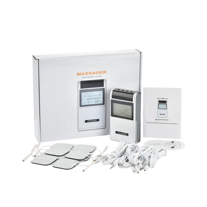 Tens Ems Muscle Steamulator 15 Mode 4 Output 8 Pad Pain Relief Electric Pulse Impulse Massure ...