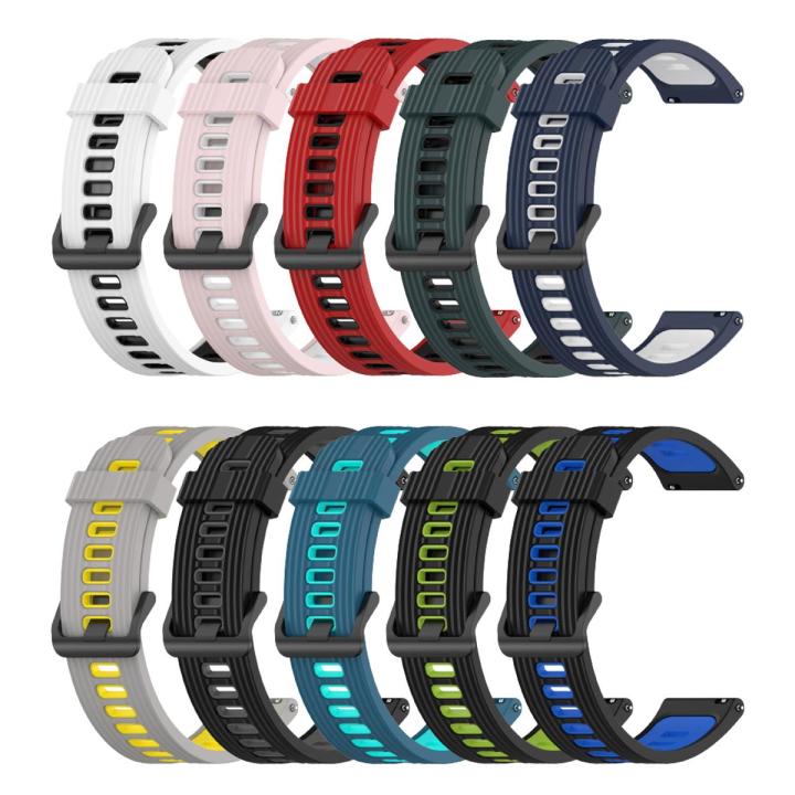 22mm Smart Watch Silicone Premium Two Color Strap Watch Belt for Unisex ...