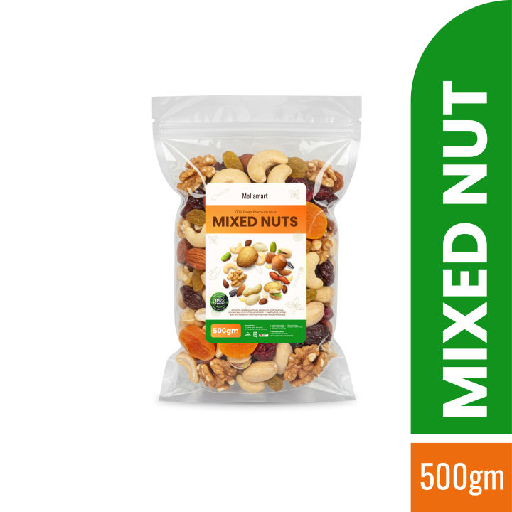 Mollah Fresh Mixed Dry Nuts- 500gm 5 items | Daraz.com.bd