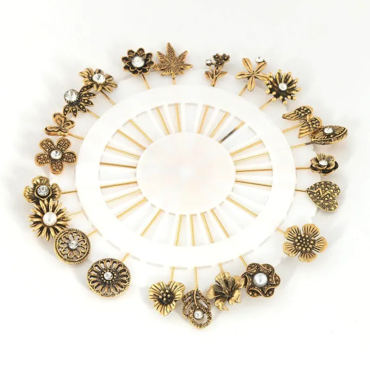 15 Pieces Indian Classic (Hijab Pins) Brooches For Women & Girls, Hijab ...