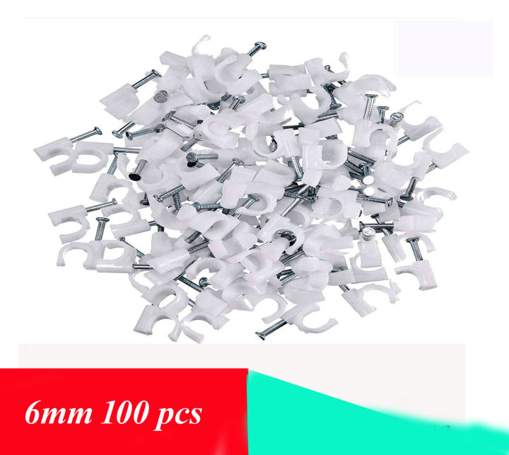 Electric Cable Clips 6mm (100pcs) | Daraz.com.bd