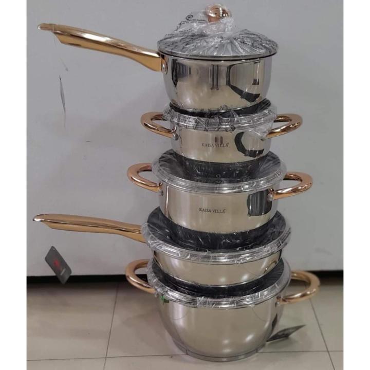 Kaisa Villa Stainless Steel Induction bottom 12 pcs Cookware Set ...
