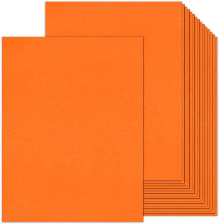 Orange Construction Paper 100 Sheets 80lb Cardstock Paper 8.5 x 11 ...