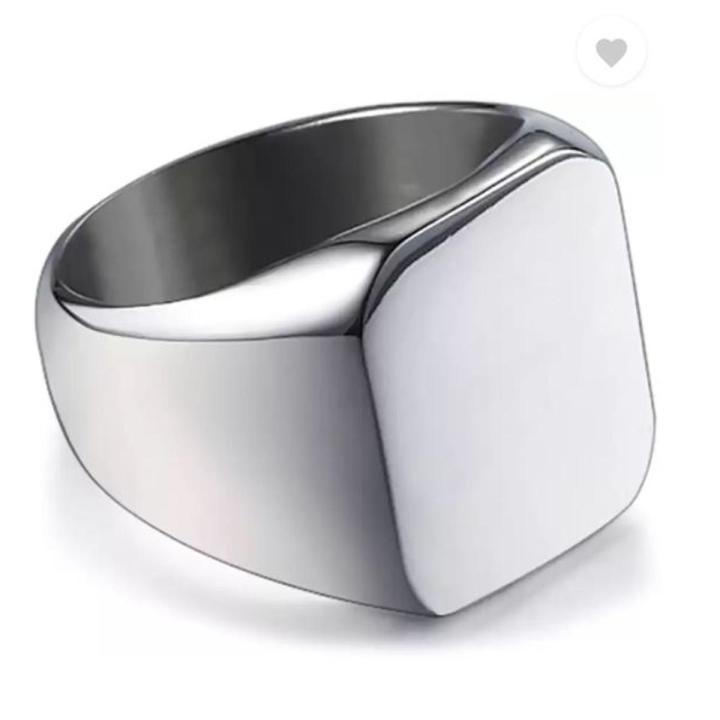Best Titanium Steel Ring Gold Square Ring for Men Alloy, Steel Platinum ...