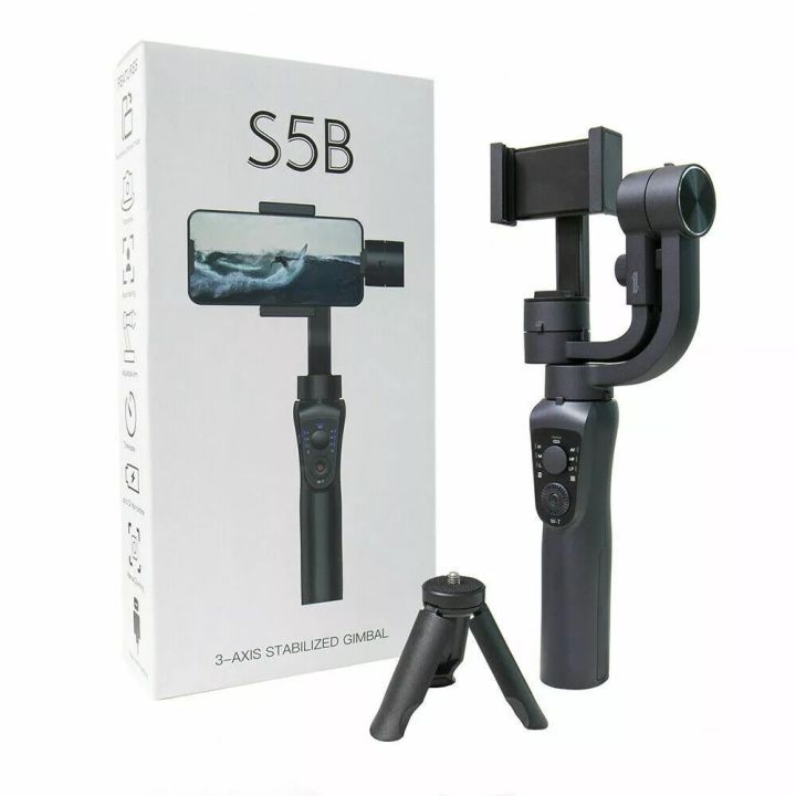 S5B 3 Axis Gimbal Handheld Stabilizer Cellphone Action Camera Holder ...