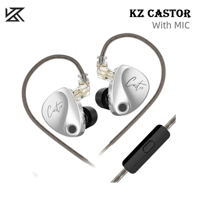 KZ Castor In Ear Double Dynamic Coil Earphone High-end Tunable Balanced ...