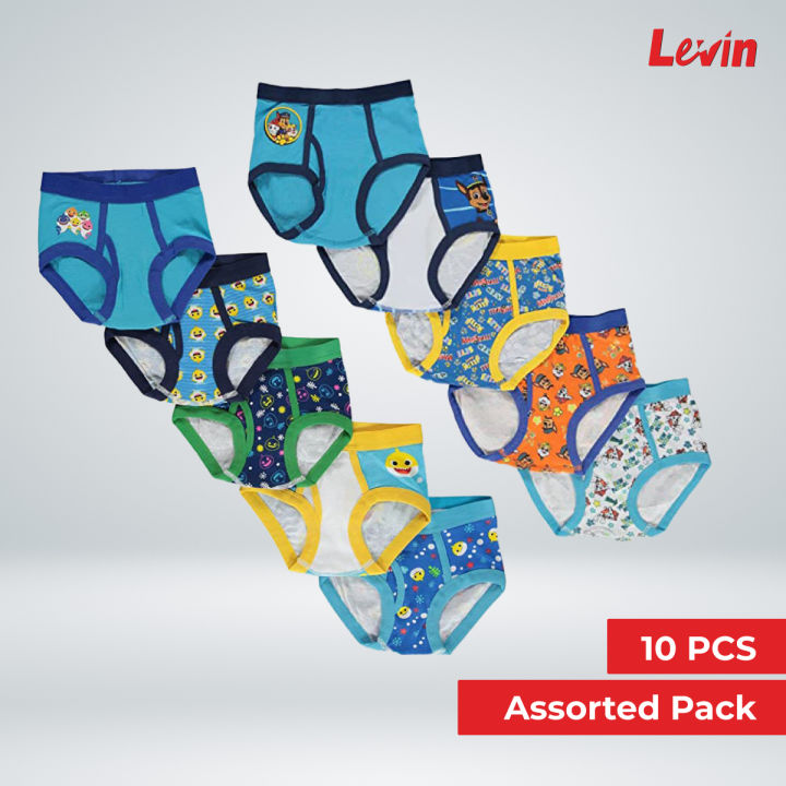 Pack of 10 Pcs Assorted Multicolor Super Soft Ribbed Brief Style Boys ...