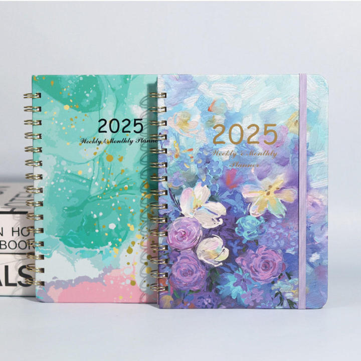 【Top-Rated Product】 Coil Monthly Plan Book Eco-Friendly Floral Cover 52 ...