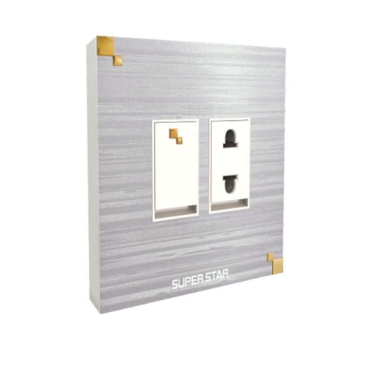 SUPER STAR MARBLE 2-PIN SOCKET WITH SWITCH | Daraz.com.bd