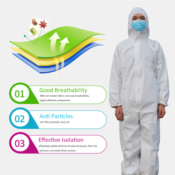 KOGEEK Disposable Protective Coverall Overalls Isolation Gown Safety ...
