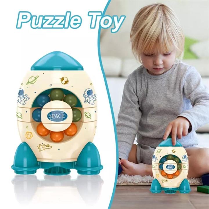 New Rocket Shape Rotating Magic Cube Little Bean Rotating Spinner Creative Stress Relief Fidget ...