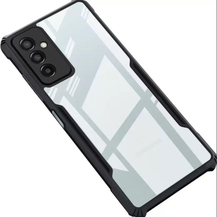 Back Cover for Samsung Galaxy F23 5G, Transparent and Black, Durable ...
