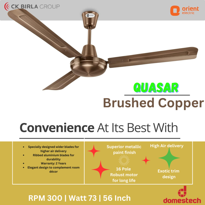 Orient Quasar 56" Ceiling Fan (Brushed Copper) | Daraz.com.bd