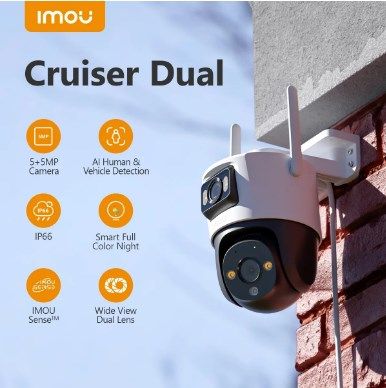 IMOU Cruiser Dual Lens 6MP Outdoor 3+3mp PTZ Full-Color WiFi Camera ...