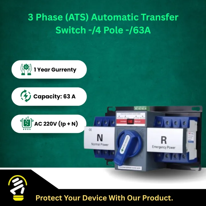 Automatic Transfer Switch 3 phase 63A 4P Generator parts circuit ...