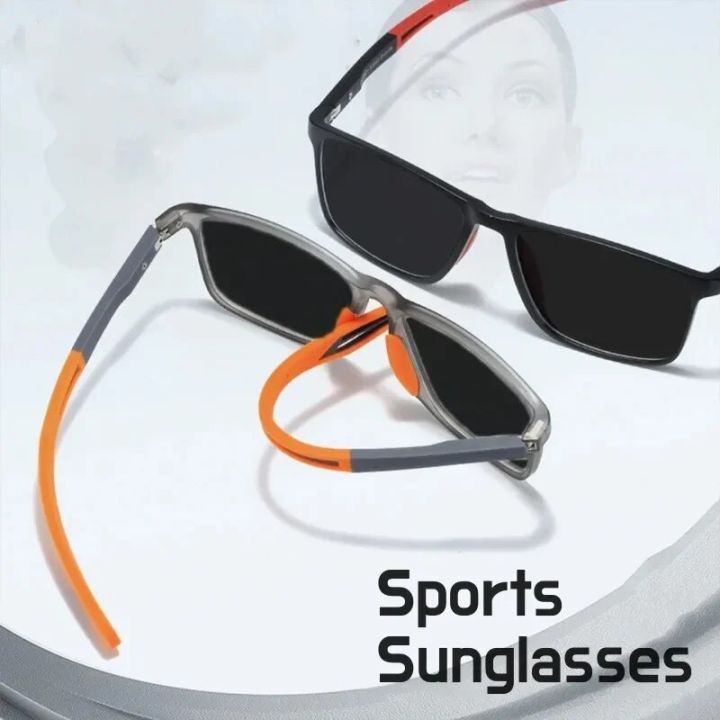 Men Women's Sports Sunglasses Square TR90 Frame Sun Glasses Eyewear ...