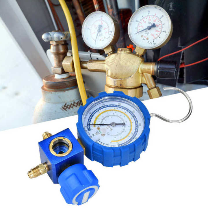 Air Condition Manifold Gauge Manometer&Valve 500psi With Visual Mirror ...
