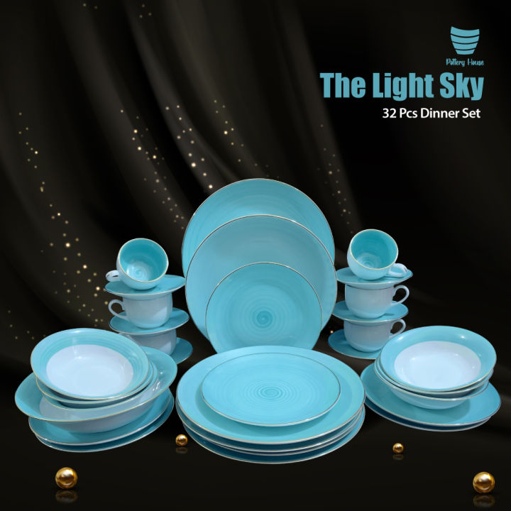 32 pcs Light Sky Dinnerware | Daraz.com.bd