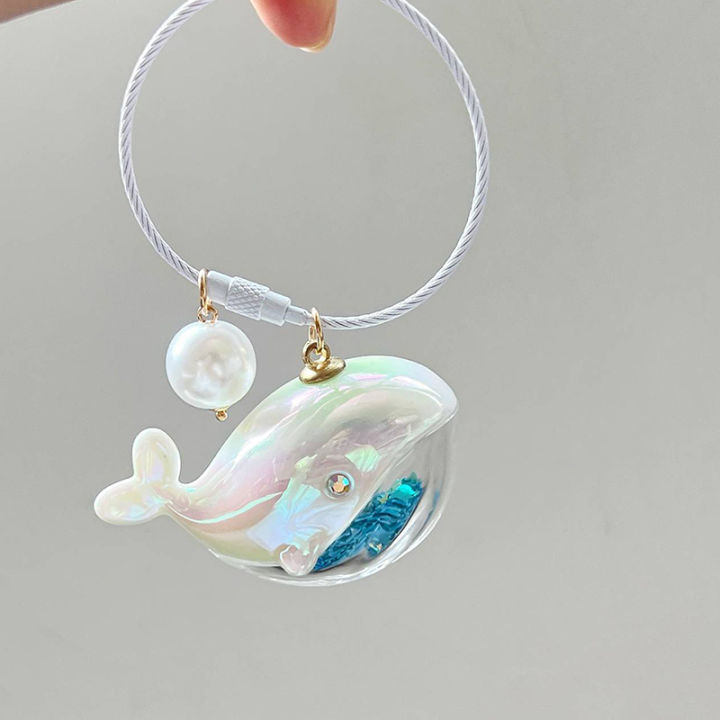 Cute Whale Dolphin Keychain Marine Animal Doll Kawaii Keyring Car Key ...