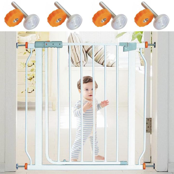 4pcs Pressure Baby Gate Screw Threaded Spindle Rods Walk Thru Gates ...