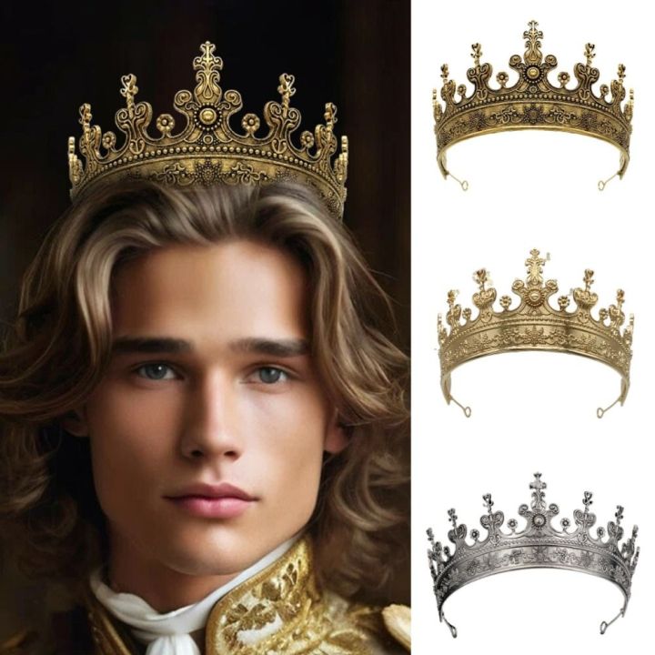 Headpiece Stage Performance Vintage Male Crown Exaggerated Cosplay ...