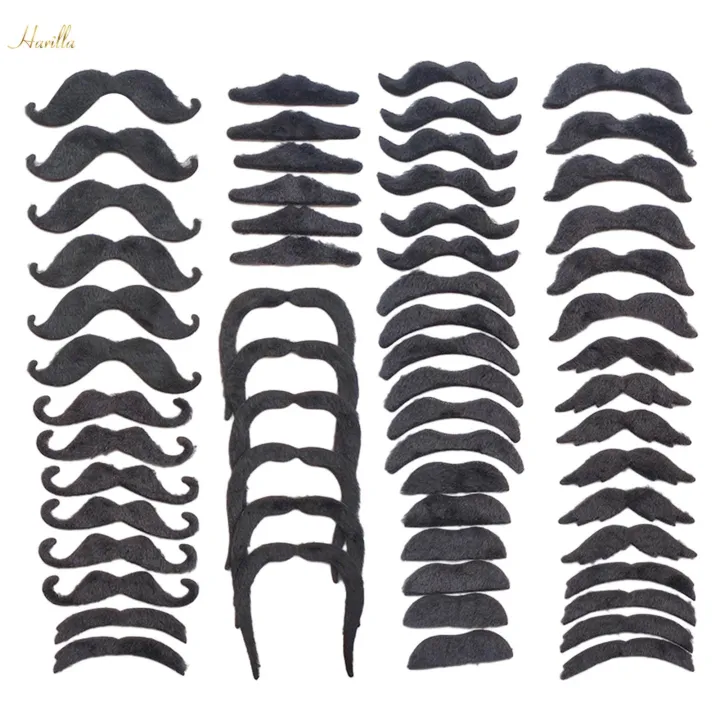 60 Pieces Fake Mustaches Costume Accessories Decorations Novelty 10