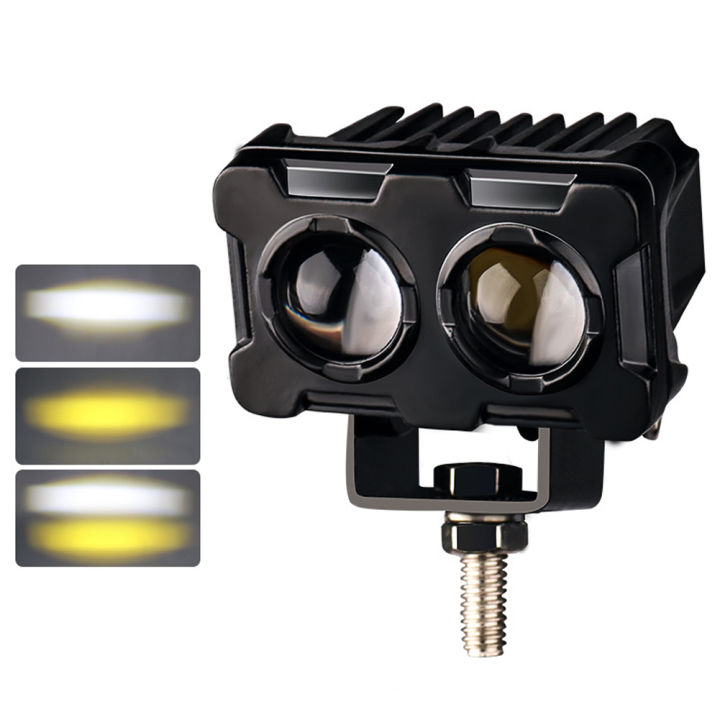 FG 1Pc Motorcycle LED Lens Spotlight Double Lenses Spotlight ...