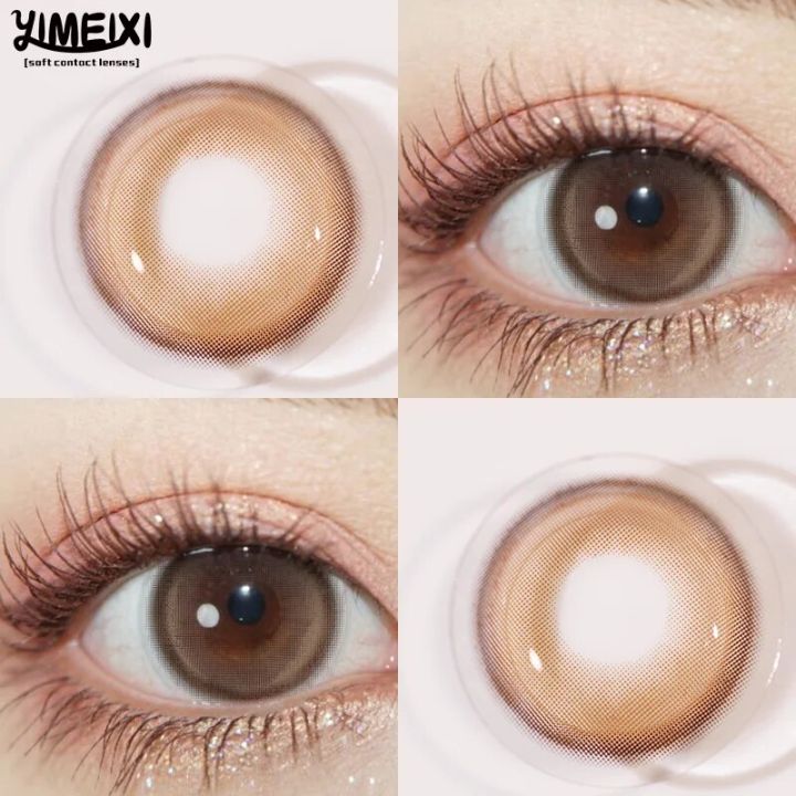 YIMEIXI 1 Pair Korean Lenses Colored Contact Lenses with Degree Myopia ...
