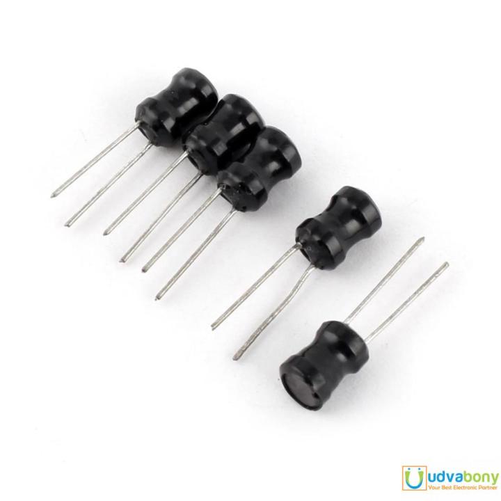5Pcs- 100uH Radial Inductor 100uH Magnetic Core Ferrite Drum Core Choke ...