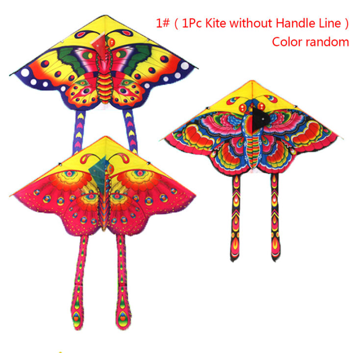 1Set 90*50cm butterfly printed long tail kite outdoor kite toy with ...