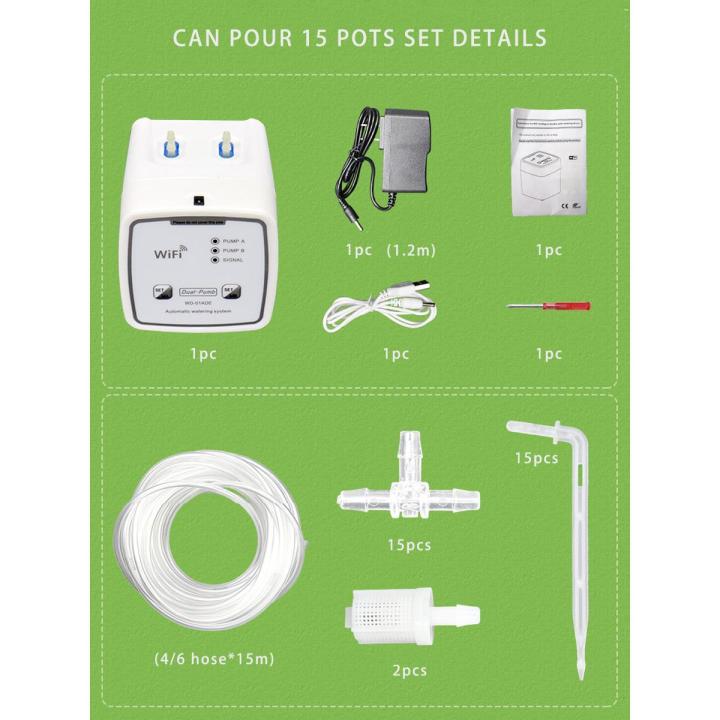 Double Pump WiFi Smart Micro Drip Irrigation System Garden Drip ...