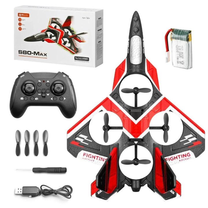 RC S80-Max Drone Fighter Aircraft.2.4 GHZ Remote Control. Fighter drone ...