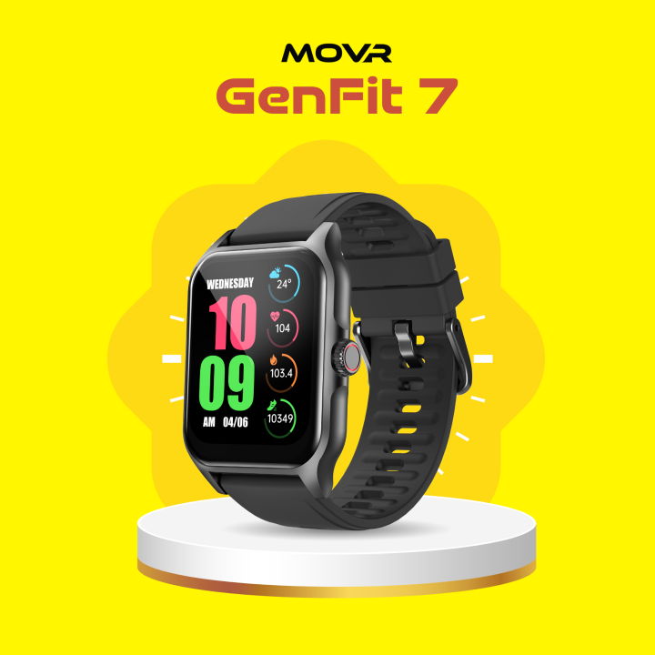 MOVR GenFit 7 Rose Gold, 1.83" inch HD Display, IP68 Waterproof & BT ...