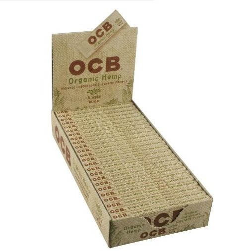 OCB Organic Hemp Rolling Papers Single Wide Size - Full Box (24 Books ...