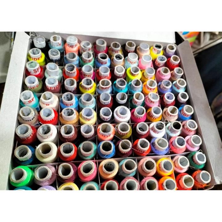 Super Polyester 50 color Thread 1 box (100 Pcs) | Daraz.com.bd